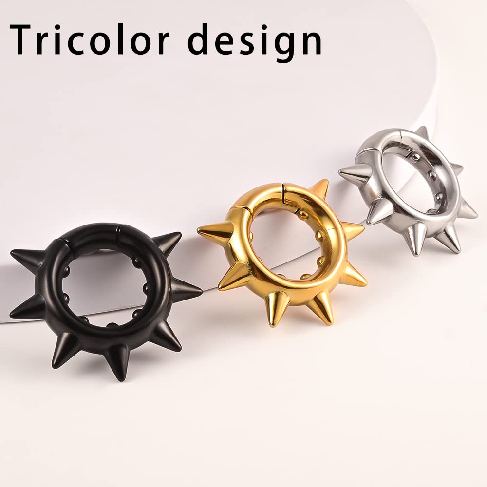 Atomhole 2PCS Spike-Shaped Ear Gauges, Hypoallergenic Ear Hangers Weights for Stretched Earlobe, 316 Stainless Steel Ear Expander Body Piercing Tunnel Plug Jewelry