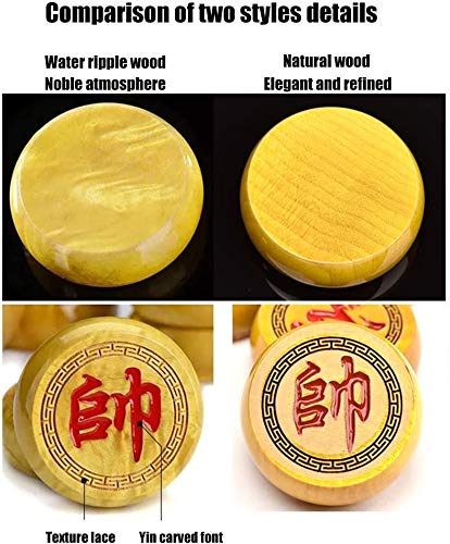 ATAAY Chess Boards Sets Wooden Chinese Set in Box Travel Games Sets Xiangqi Board Games 35X26x6cm Box 5.8Cm Diameter