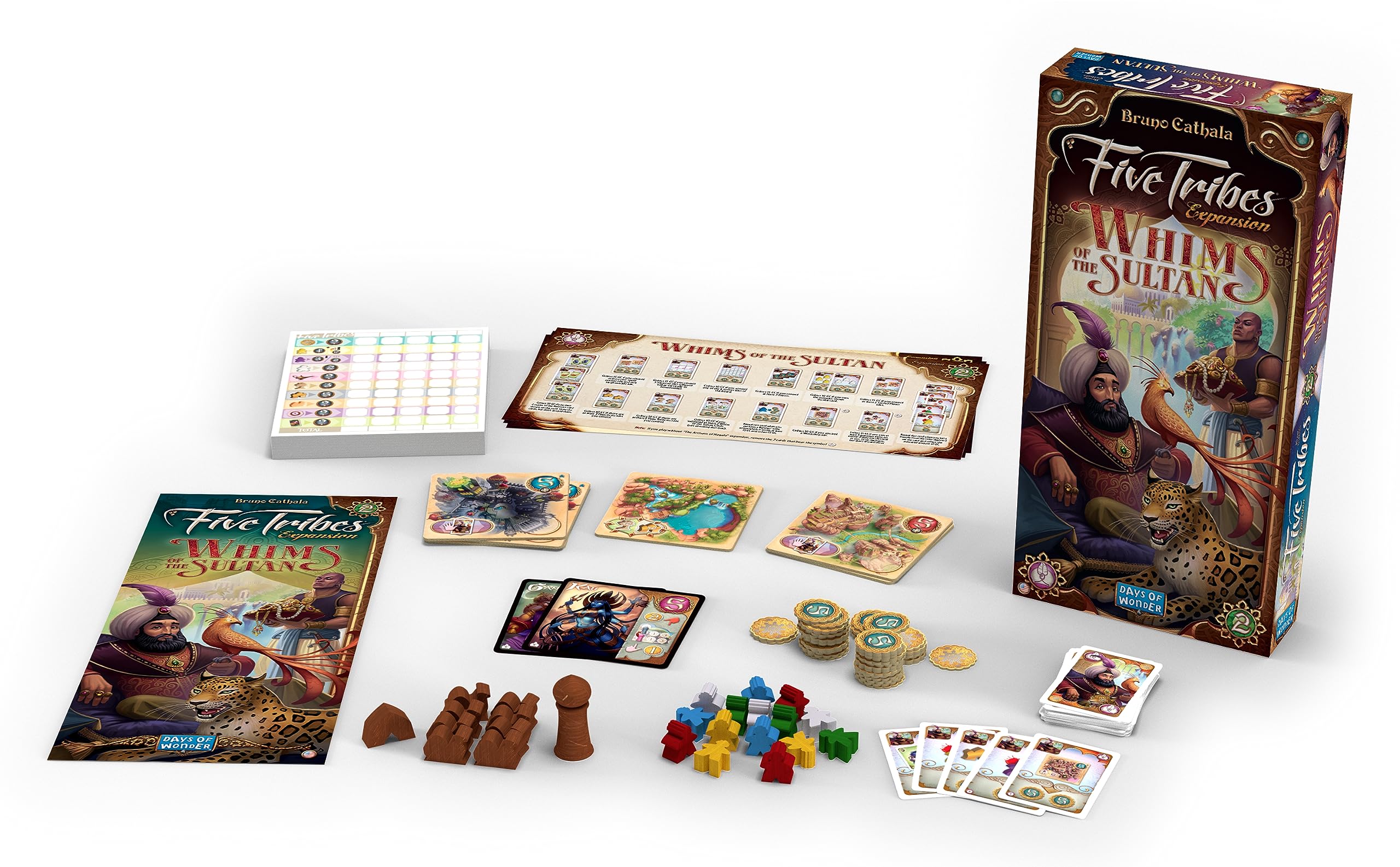 Five Tribes Whims of the Sultan Board Game EXPANSION - Control New Cities! Worker Placement Strategy Game for Kids & Adults, Ages 13+, 2-4 Players, 40-80 Minute Playtime, Made by Days of Wonder