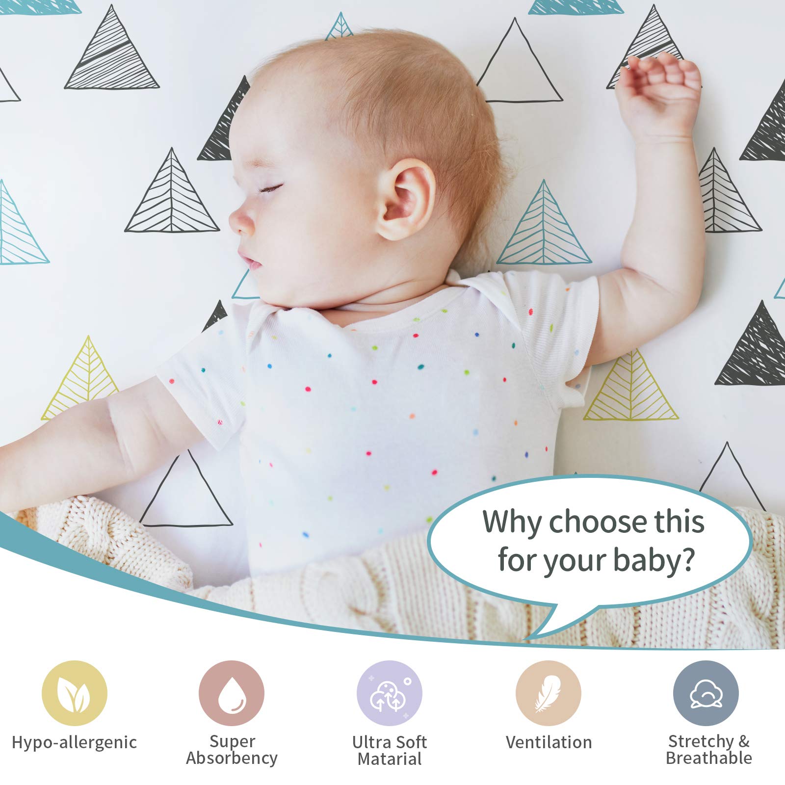 Bassinet Sheets Set for Baby Boy & Girl,Super Soft Breathable Halo Bassinet Fitted Sheets,Universal Cradle Sheets and Bassinet Pad/Mattress 3 Pack"Feather"