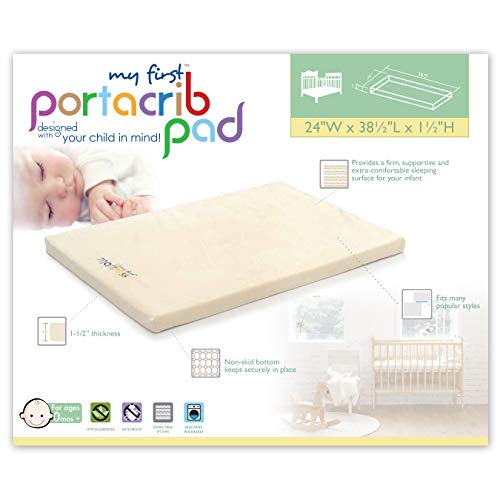 My First Pack N Play Mattress Pad or Mini Crib Pad, 38-1/2" x 24" x 1-1/2"