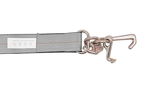 Mytee Products Tow Straps V Bridle 3" x 24" w/ RTJ Cluster Hooks 5400 lbs Working Load | Recovery V Strap for Wrecker, Rollback, Car Hauler