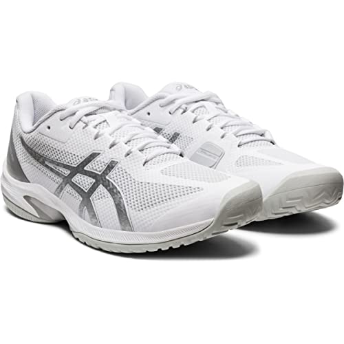 ASICS Men's Court Speed FlyteFoam Tennis Shoes, 12, White/Pure Silver