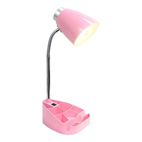 Limelights LD1002-PNK Gooseneck Organizer iPad Stand or Book Holder Desk Lamp, Pink 6.5 x 6.5 x 18.5