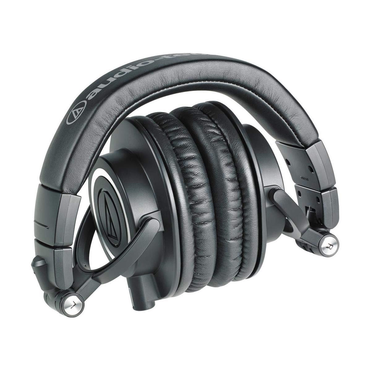 Audio-Technica ATH-M50x Professional Monitor Headphones, Black - with with H&A Genuine Sheepskin Leather Earpads