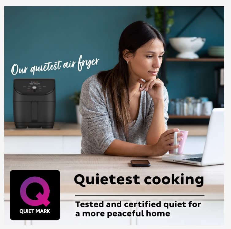 Instant Pot Vortex Slim XL 6QT Air Fryer that Crisps, Roasts, Reheats, Bakes, Broils & is Quiet, Space Saving, Nonstick, Dishwasher-Safe, 100+ In-App Recipes, from the Makers of Instant Pot, Black