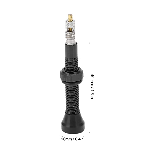 Bediffer Tubeless Valve, Removable Covers Soft Rubber Base Bike Tubeless Valve Vacuum Extension for Road Bikes(Black)