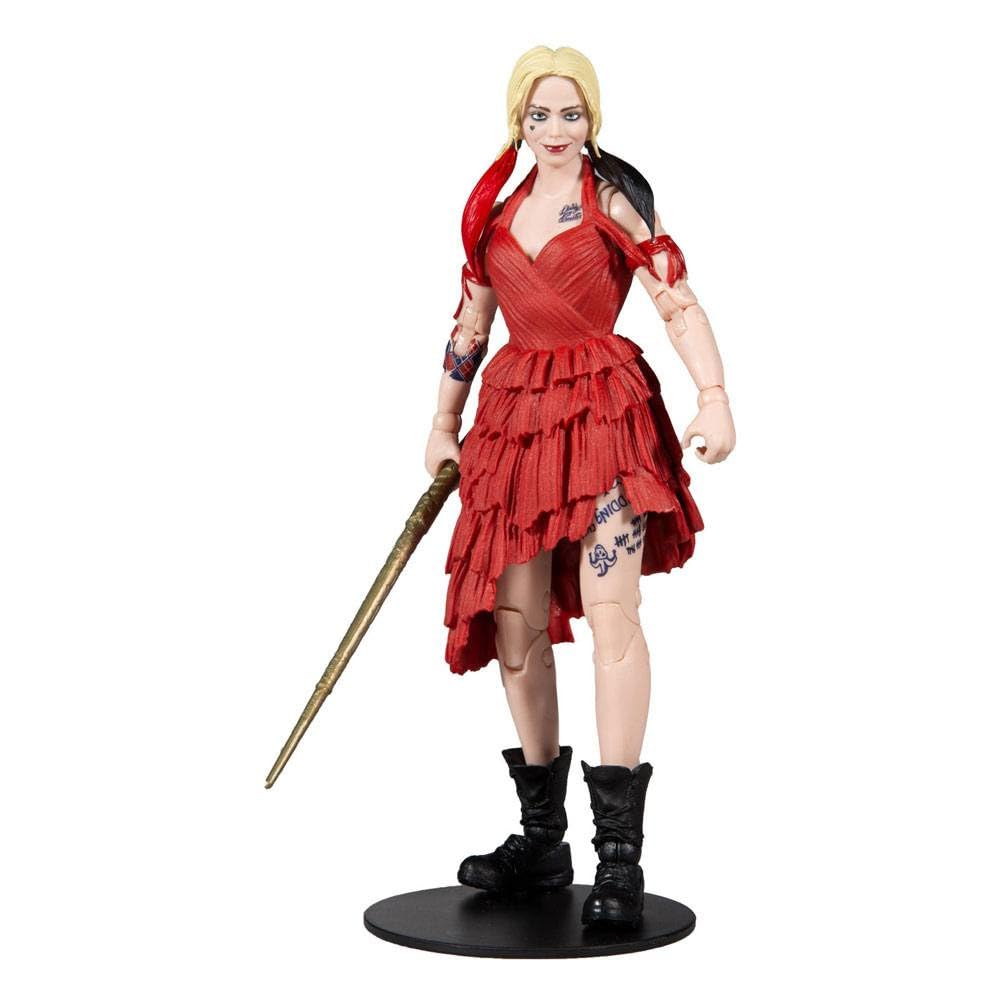 McFarlane Toys DC Multiverse Harley Quinn (The Suicide Squad) 7" Action Figure with Build-A King Shark Piece and Accessories