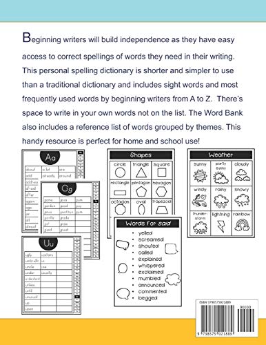My Spelling Dictionary: for Beginning Writers