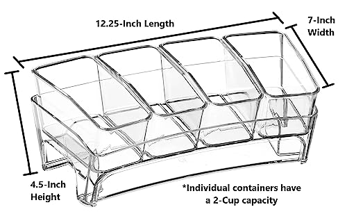 Prodyne Acrylic SB-6 Condiment Bar On Ice, Clear