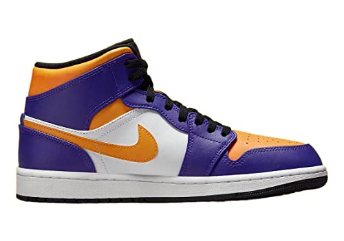 Jordan mens Nike Air 1 Mid Shoes, Dark Concord/Taxi-white-black, 12