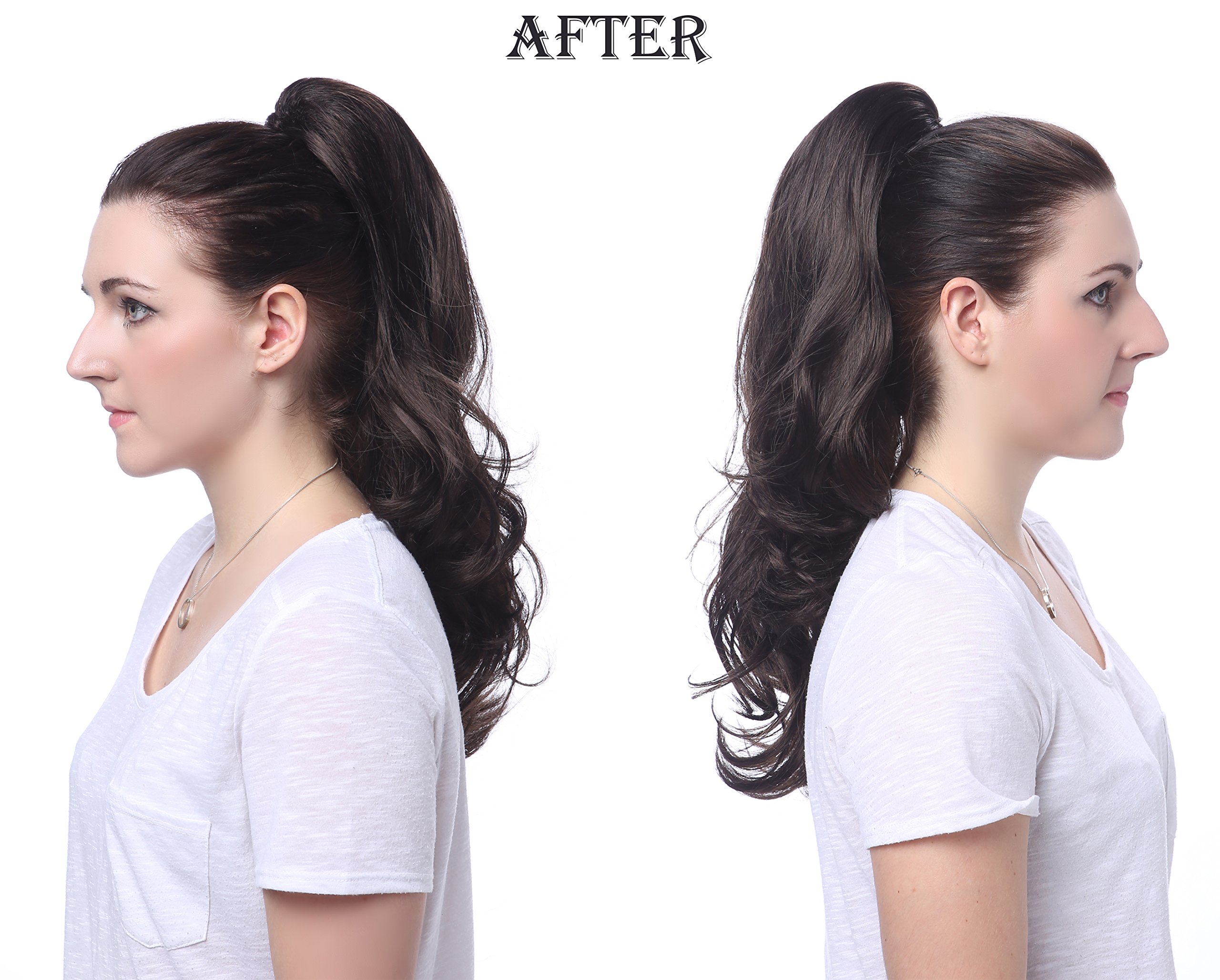 OneDor 20" Curly Synthetic Clip In Claw Drawstring Ponytail Hair Extension Synthetic Hairpiece 190g with a jaw/claw clip (R1488H)