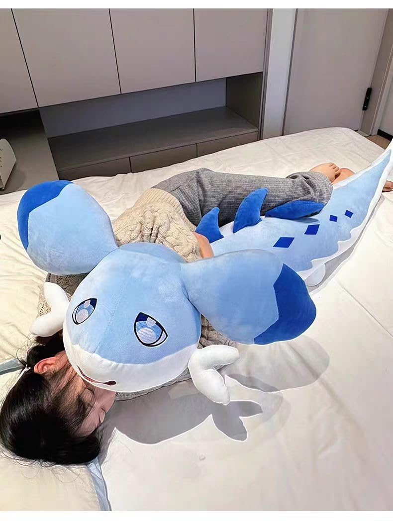 HuaHuoAye Chillet Plush Toy Doll Throw Pillow Giant Soft Cute Fluffy Suitable for Gifts (5 Feet Long), Large, Blue