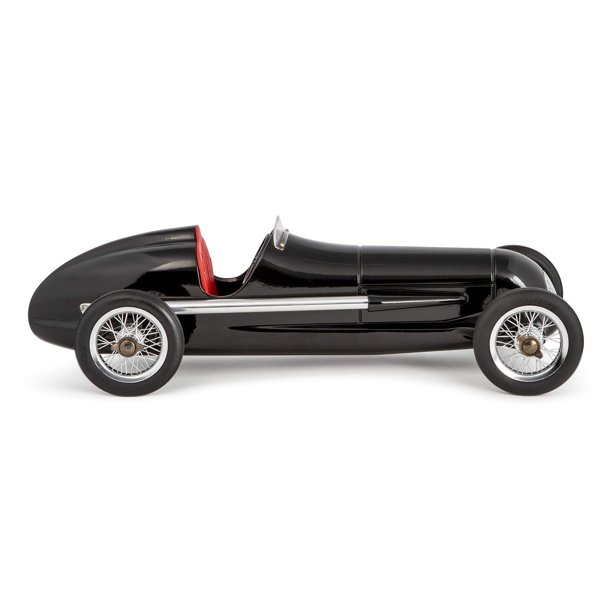 Authentic Models Vintage Model Car - Silberpfeil Collectible Car, Aluminum Mini Cars Made with Original Blueprints, Antique Race Car and Automotive Decor for Adults (12.25 inch, Black/Red)