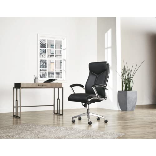 RealspaceĀ® - Chair - Modern Comfort Verismo Bonded Leather High-Back Executive Chair, Black/Chrome - 31" x 14" x 24.5"