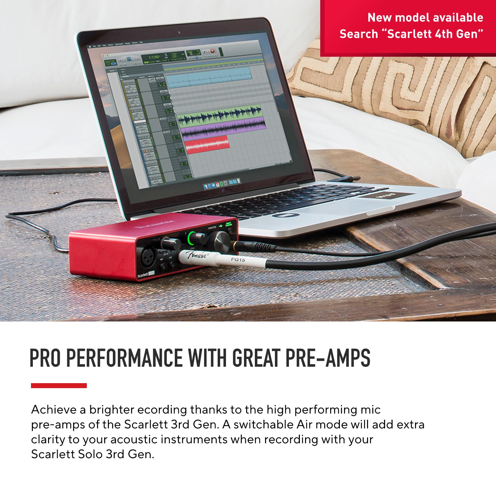 Audio-Technica ATH-M50xBT2 Wireless Over-Ear Headphones, Black & Focusrite Scarlett Solo 3rd Gen USB Audio Interface, for The Guitarist, Vocalist, Podcaster or Producer