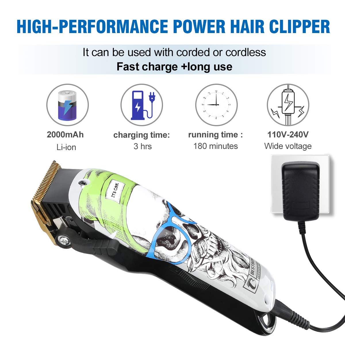 Audoc Professional Cordless Hair Clippers for Men Hair cuttings Kit Mens Beard Trimmer for Home Barber