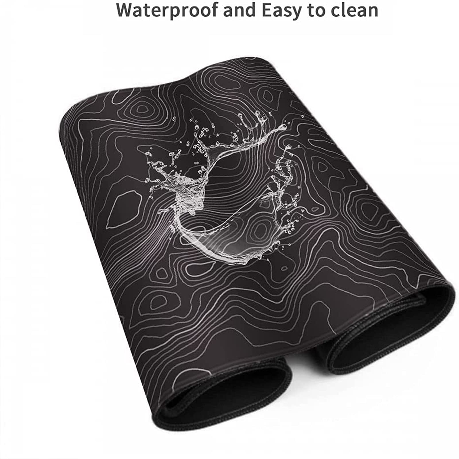 AQQA Large Gaming Laptop Mouse Pad, Sea Wave Big Laptop Desk Pads Non Slip Rubber Base Mousepad 35.4 x 15.7 inches Table Mat for Office and Home
