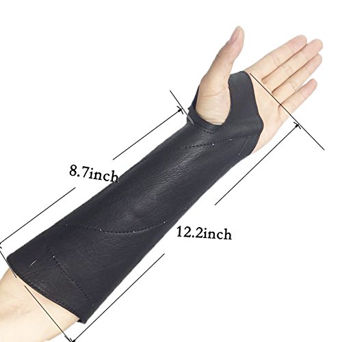 ArcheryMax Handmade Black Leather Arm Guard Bow Hand shooting Glove,Left Hand