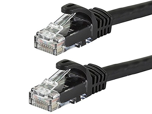 Monoprice Flexboot Cat6 Ethernet Patch Cable - Network Internet Cord - RJ45, Stranded, 550Mhz, UTP, Pure Bare Copper Wire, 24AWG, 10ft, Black