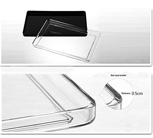 Rectangle Durable Acrylic Collection Serving Trays & Platter for Kitch, Beverage, Drink, Food or Bathroom (Clear 34x22x2.5cm)