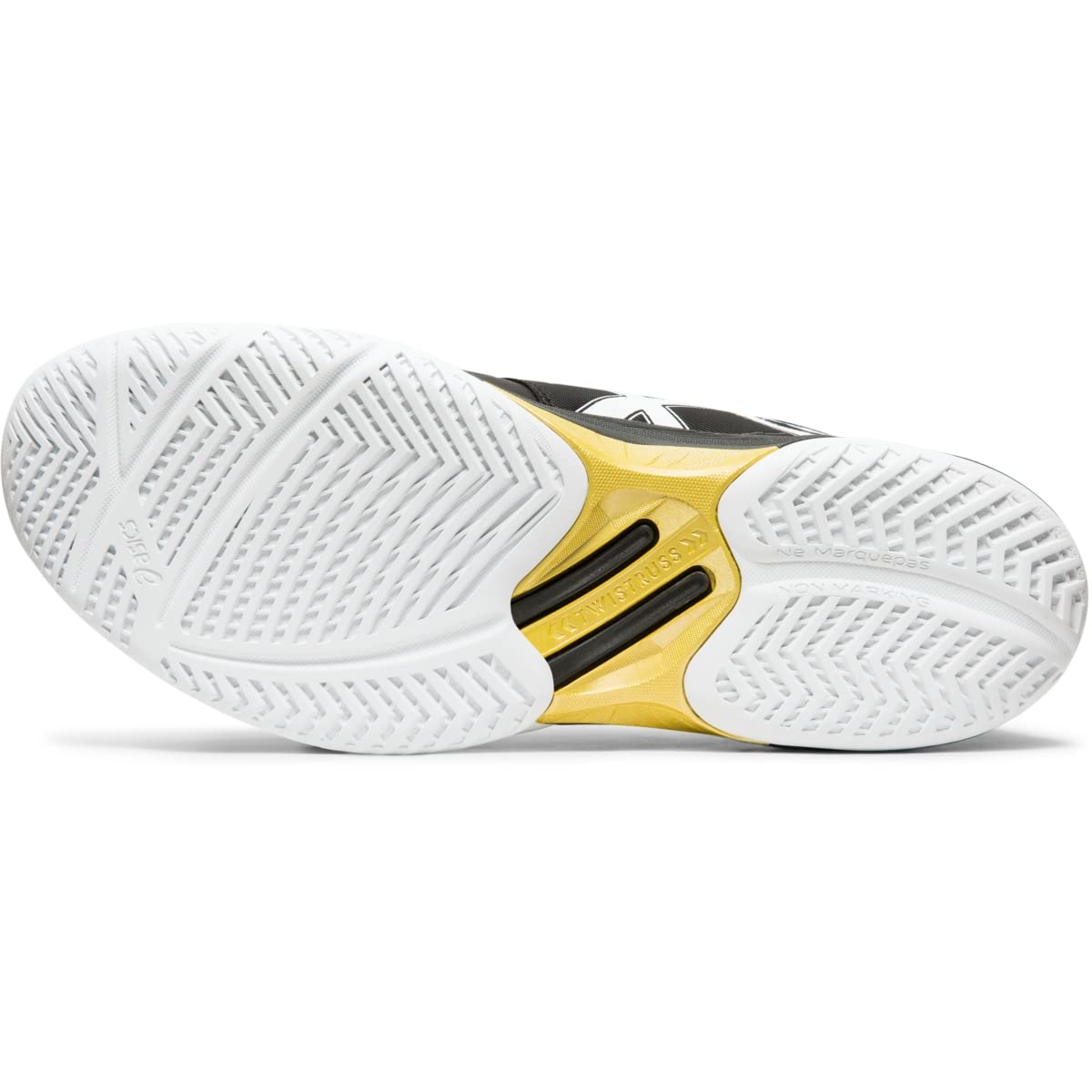ASICS Men's Sky Elite FlyteFoam Mid Top Court Shoes, 7.5, BLACK/WHITE
