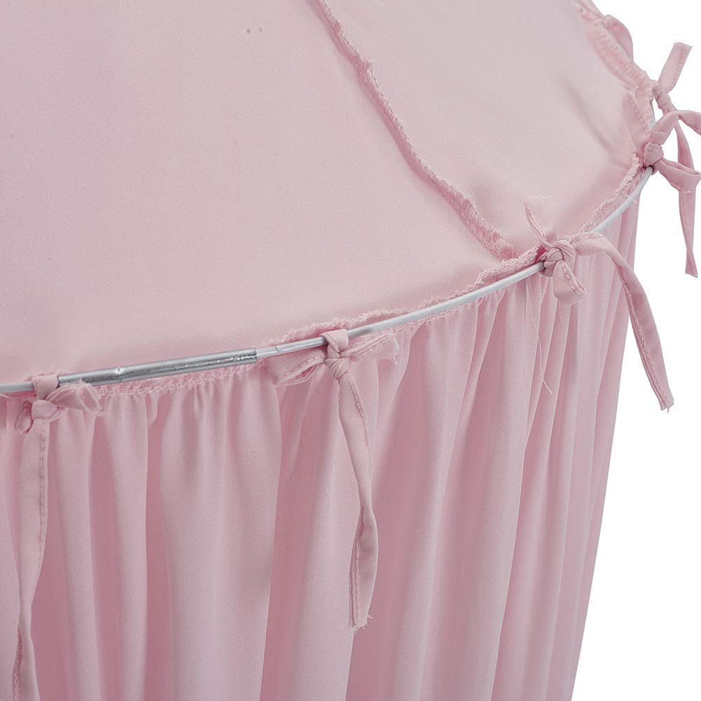 Bed Canopy Round Dome,Mosquito Net,Crib Canopy Bed Canopy for Kidâs Reading Room,Nursery Decorations,Bedroom Decoration (Pink)