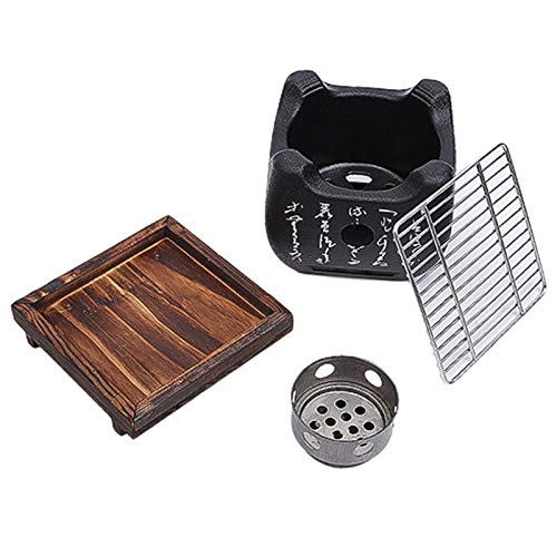 Barbecue Grill Mini Table-top Charcoal Grill Portable Japanese BBQ Grill Charcoal Stove with Wire Mesh Grill and Base Barbecue Grill Racks (Size : 15cmx15cm) ()