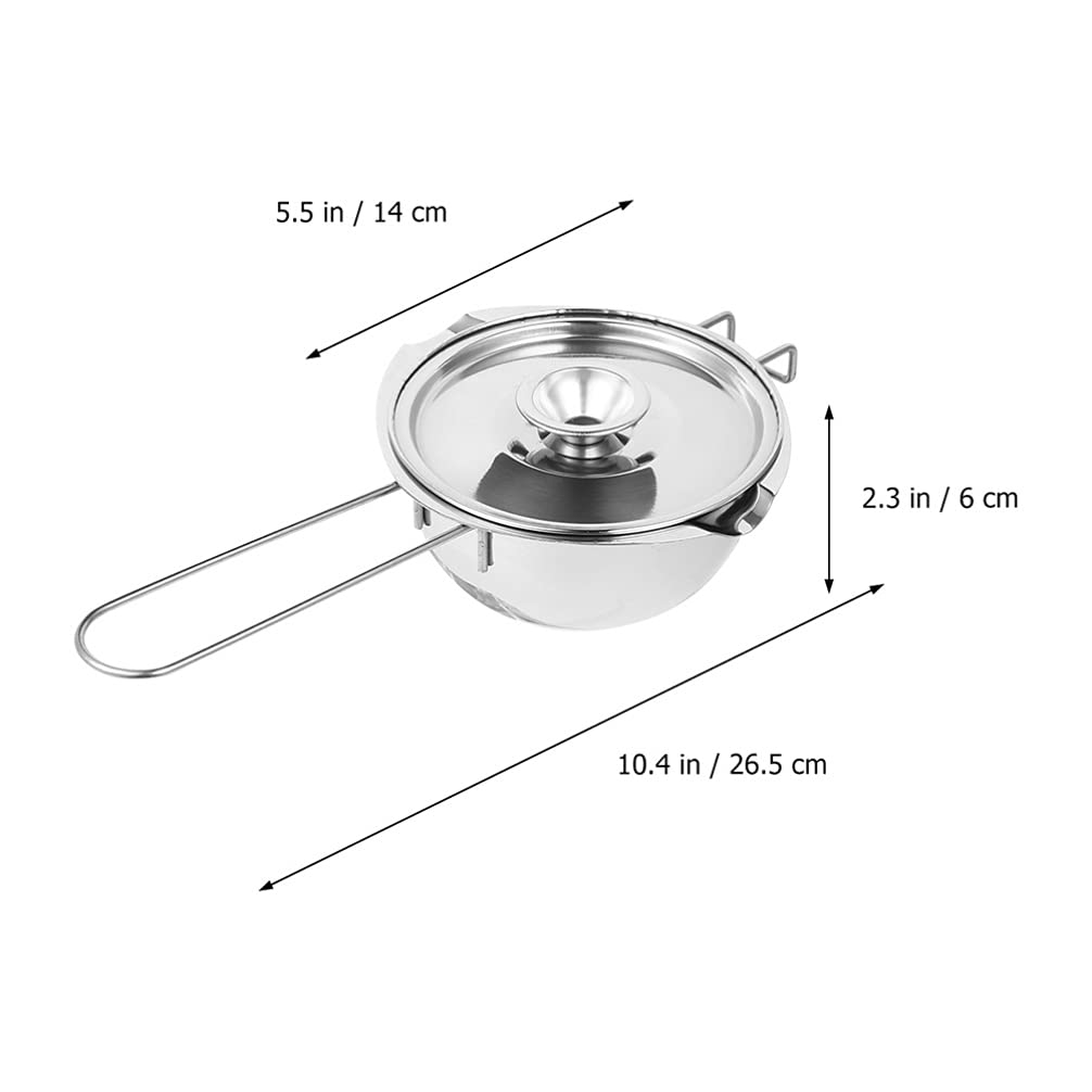 Hemoton Coffee Warmer Butter Warmer with Handle Mini Turkish Coffee Maker Stainless Steel Melting Pot with Lid Pan Saucepan Kitchen Cookware Cooking Accessories 14cm Turkish Coffee Pot