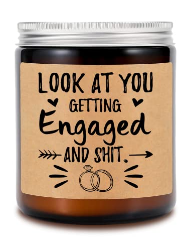 KrysDesigns Look at You - Getting Engaged & Shit Candle - Wedding Gift - Funny Candle - Best Friend Gift - Lavender Scented Candles - Soy Candles, 8oz