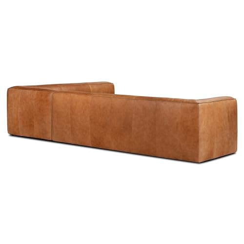 POLY & BARK Piazza Reversible Corner Sectional Sofa in Bourbon Tan