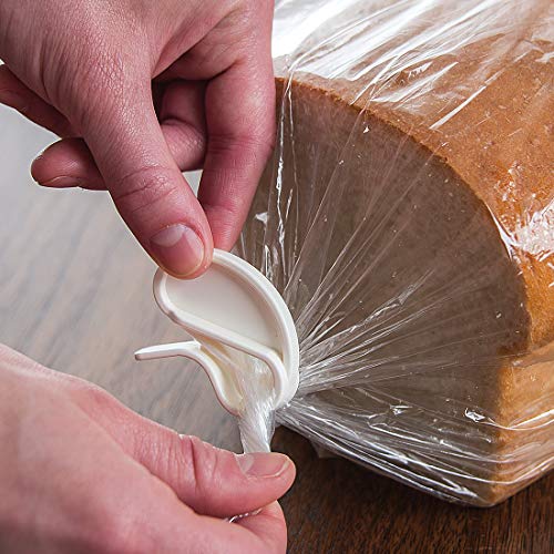 Rada Cutlery Quick Grip Chip Snack Bag Clips – Heavy Duty Food Sealer, Made in USA, 3 Pack, White