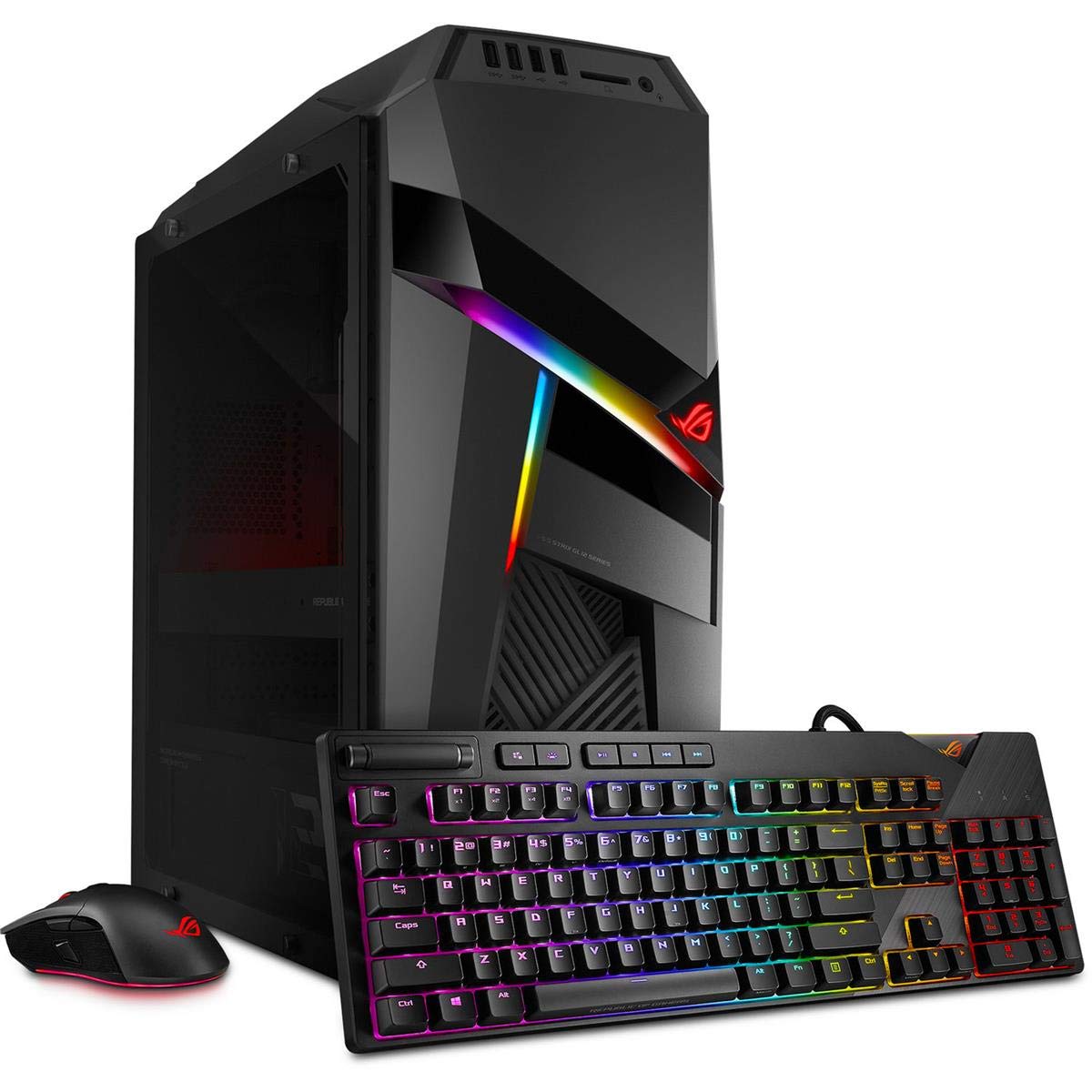 Asus ROG Strix GL12 Gaming Desktop, Overclocked 9th Gen Intel Core i7-9700K, NVIDIA GeForce RTX 2080 8GB, 16GB DDR4 RAM, 256GB PCIe Nvme SSD + 2TB HDD, Windows 10 - GL12CX-DH781, Black/Grey