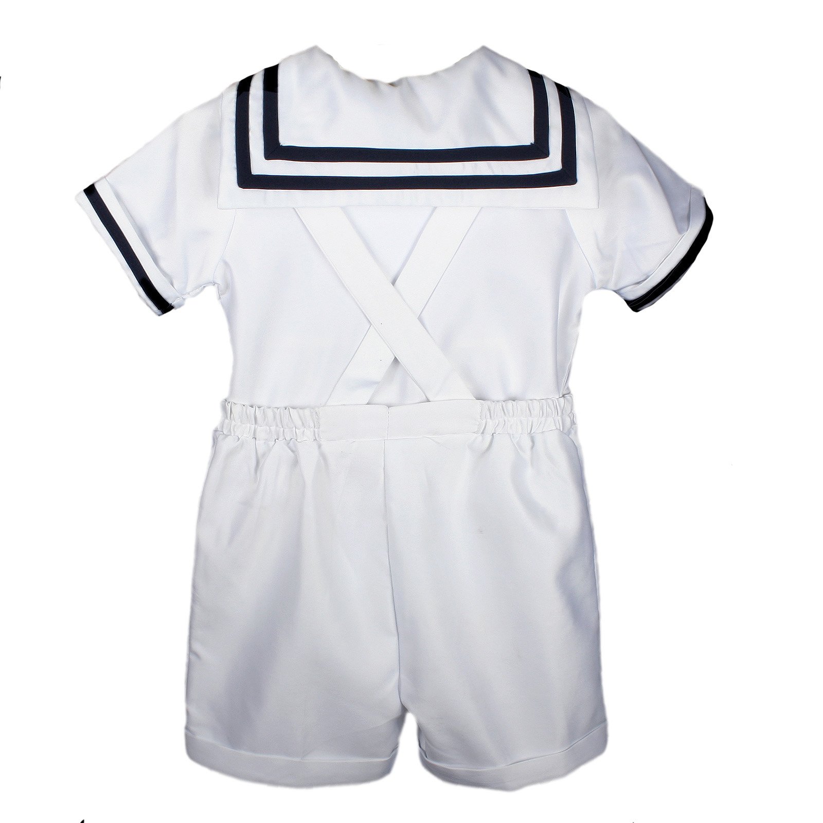 Unotux Sailor Shorts Suit for Infant Toddler Boy Navy Outfits S M L XL 2T 3T 4T (S:(0-6 months))