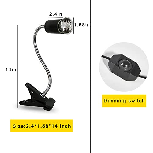 DaMYiHos Reptile Heat Lamp, UVA UVB Reptile Light with Clip 360° Rotatable Hose and Adjustable Switch, Basking Light with 3 Bulbs (25w/50w/75w) for Turtle Lizard Snake
