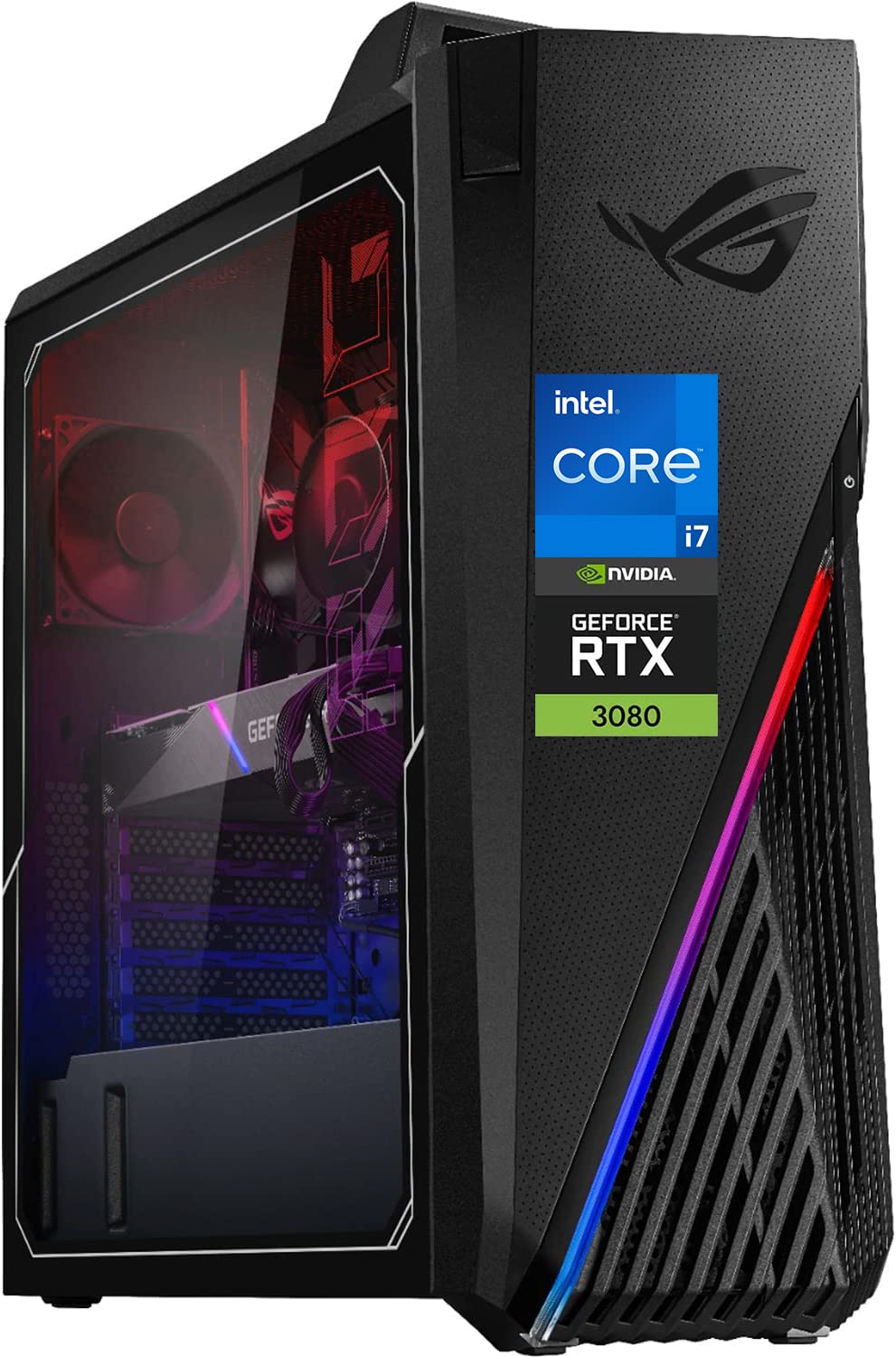 ASUS ROG Strix Gaming Desktop, Intel Core i7-11700KF Processor, NVIDIA GeForce RTX 3080, 32GB DDR4 RAM, 1TB SSD, Wi-Fi 6, USB Type-C, HDMI, DisplayPort, Windows 11 Home, Black