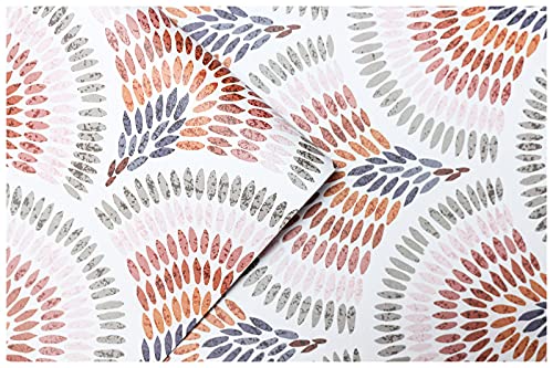 HAOKHOME 96090 Polka Dot Scall Peel and Stick Wallpaper Wave Pink/White/Brown Stick on Removable Home Decorations 17.7in x 118in