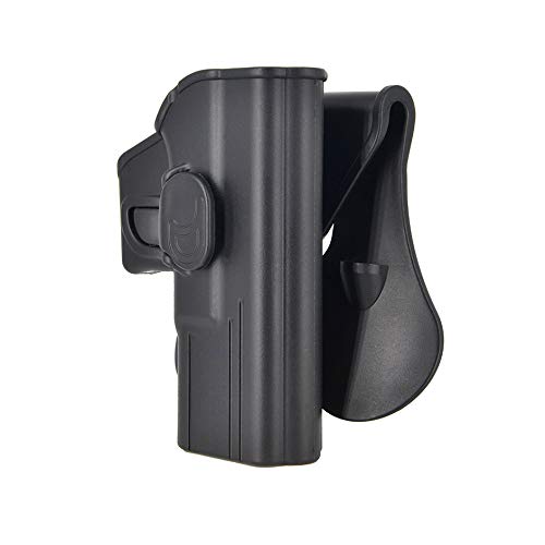 Bedone G19 Holster, OWB Paddle Holster fits Glock 19 19X 23 44 45 Gen 1 2 3 4, Outside Waistband Holster, Open Carry Tactical Gun Holster, Adjustable Cant & Fast Release - Right Handed