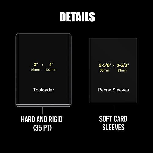 LASPRINTAL 50 Top Loaders for Cards 3" X 4" Regular 35pt & 100 Penny Sleeves, w/Magnetic Card Box β Top Loaders Baseball Card Sleeves Toploader Card Protectors K-Pop Card Sleeves