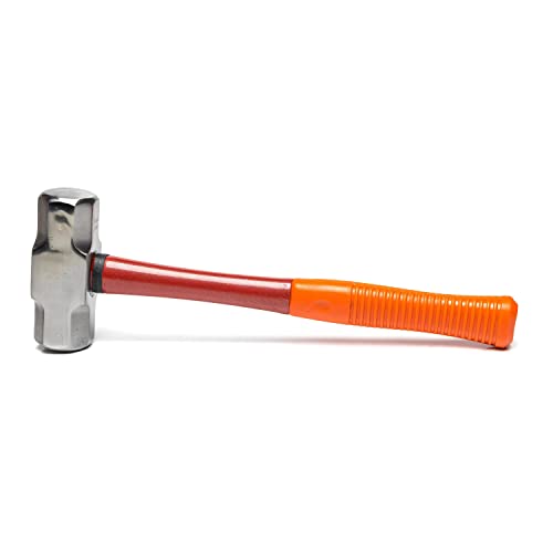 NEIKO 02867A Fiberglass Sledge Hammer 3.3 Pound Heavy-Duty Forged Steel Rubber Grip Handle Mirror Polished Head