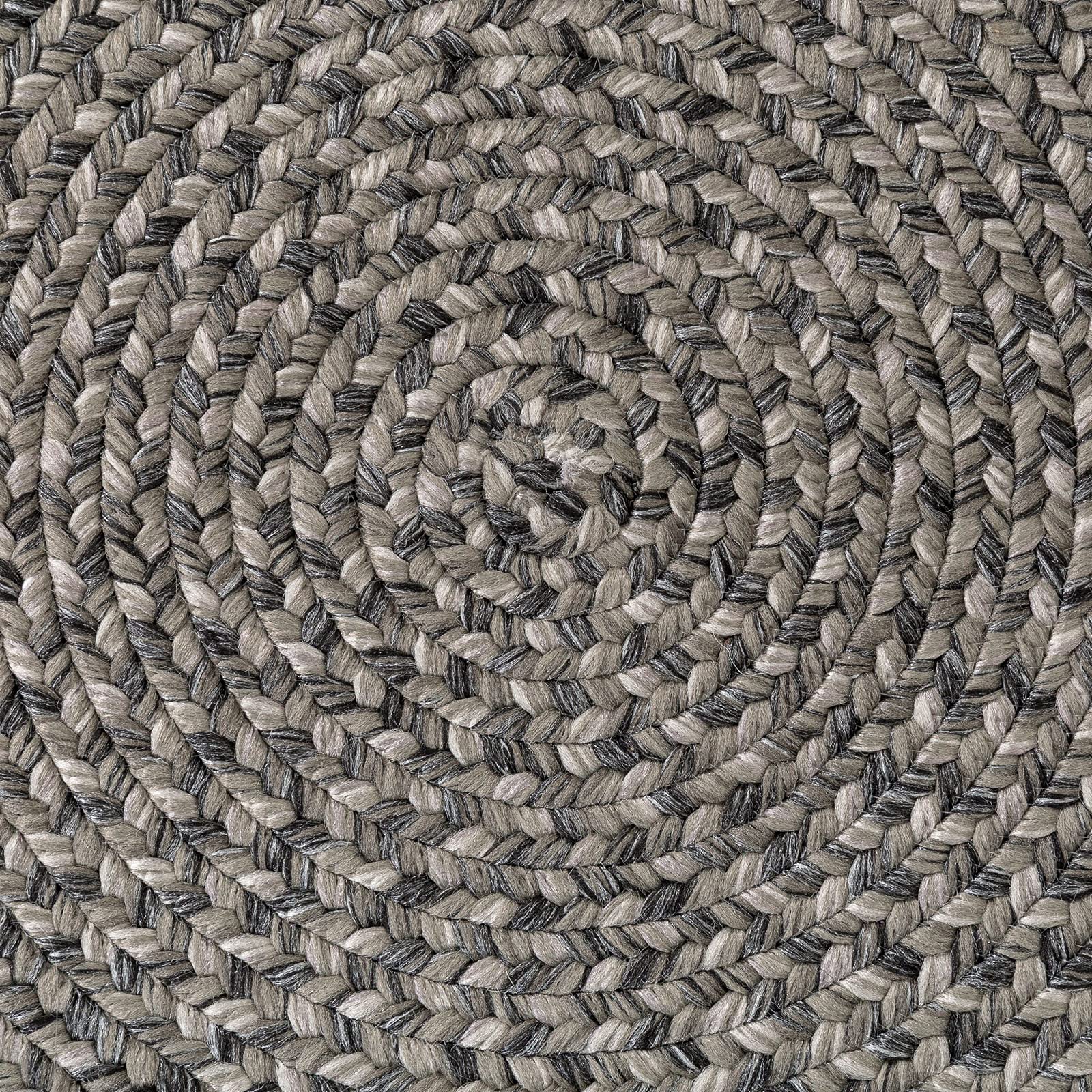 DECOMALL Azure Braided Round Indoor Outdoor Area Rugs, 6β Round Grey