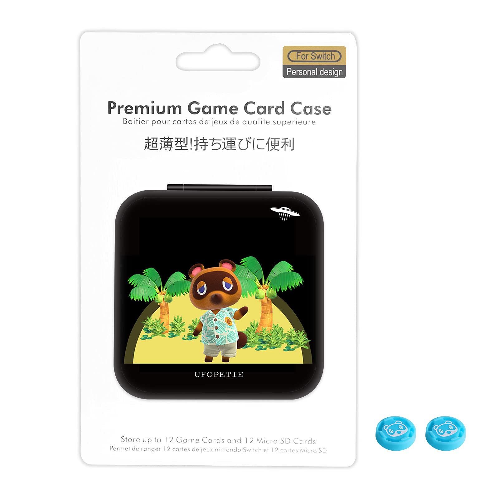 UFOPETIE 12 in 1 Game Card Case for Nintendo Switch Animal Crossing Bear Switch Game Case for Nintendo Switch Game Storage,Compatible with Nintendo Switch Game Card