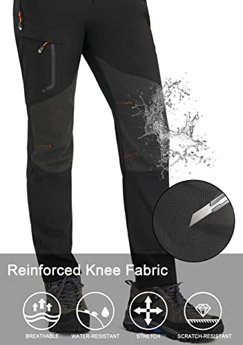 Athrock Snow Pants Womens Ski Hiking Cargo Snowboard Waterproof Rain Tactical Fleece Lined Winter Skiing Pants with Pockets - Black - XS