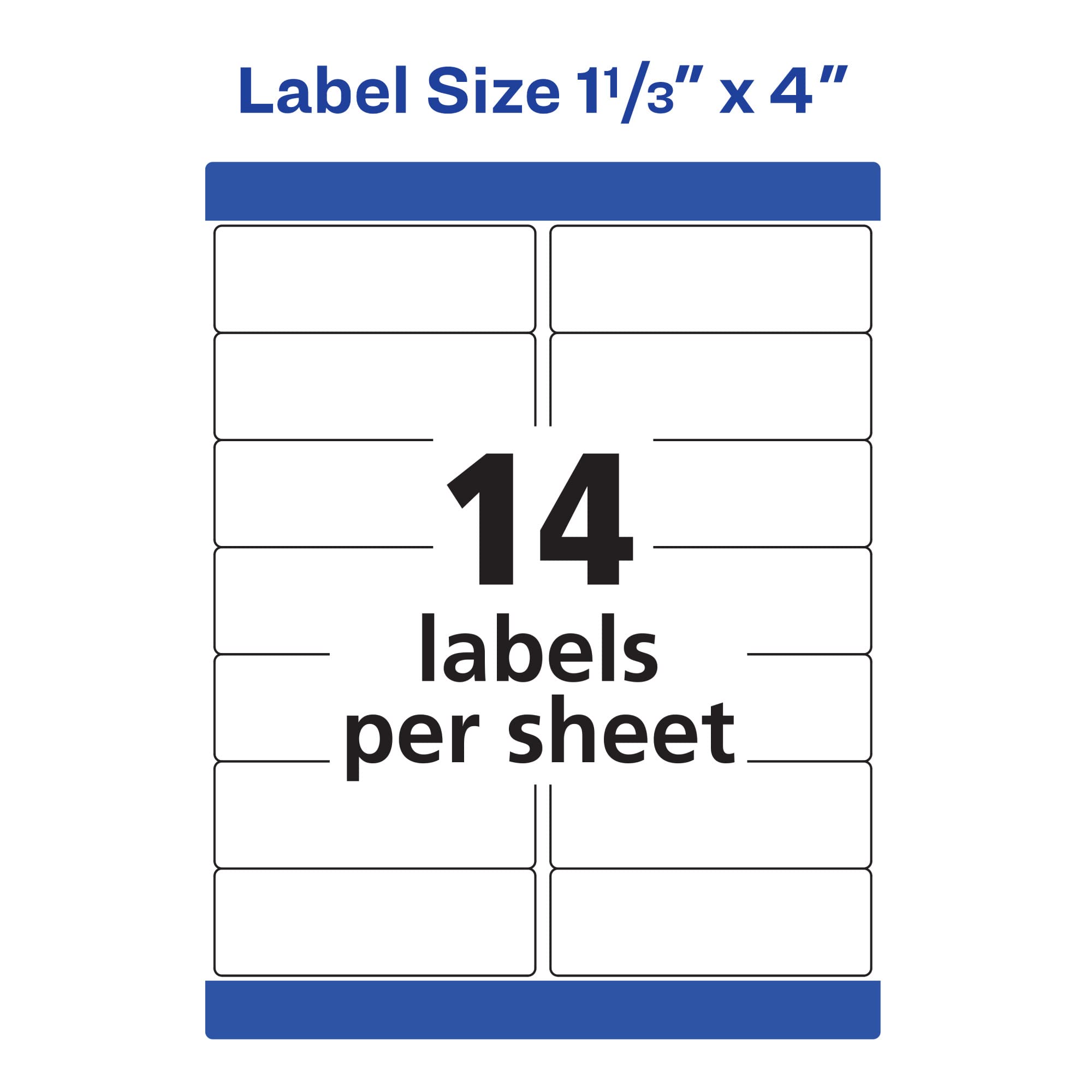 Avery Waterproof Printable Address Labels with Sure Feed, 1-1/3" x 4", White, 700 Blank Mailing Labels (5522)