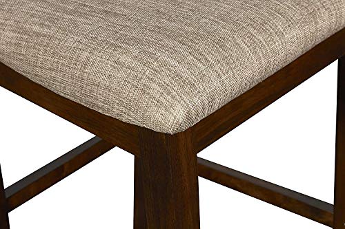 New Classic Furniture Gia 5-Piece Round Counter Height Dining Set with 1 Dining Table and 4 Chairs, 42-Inch, Cherry