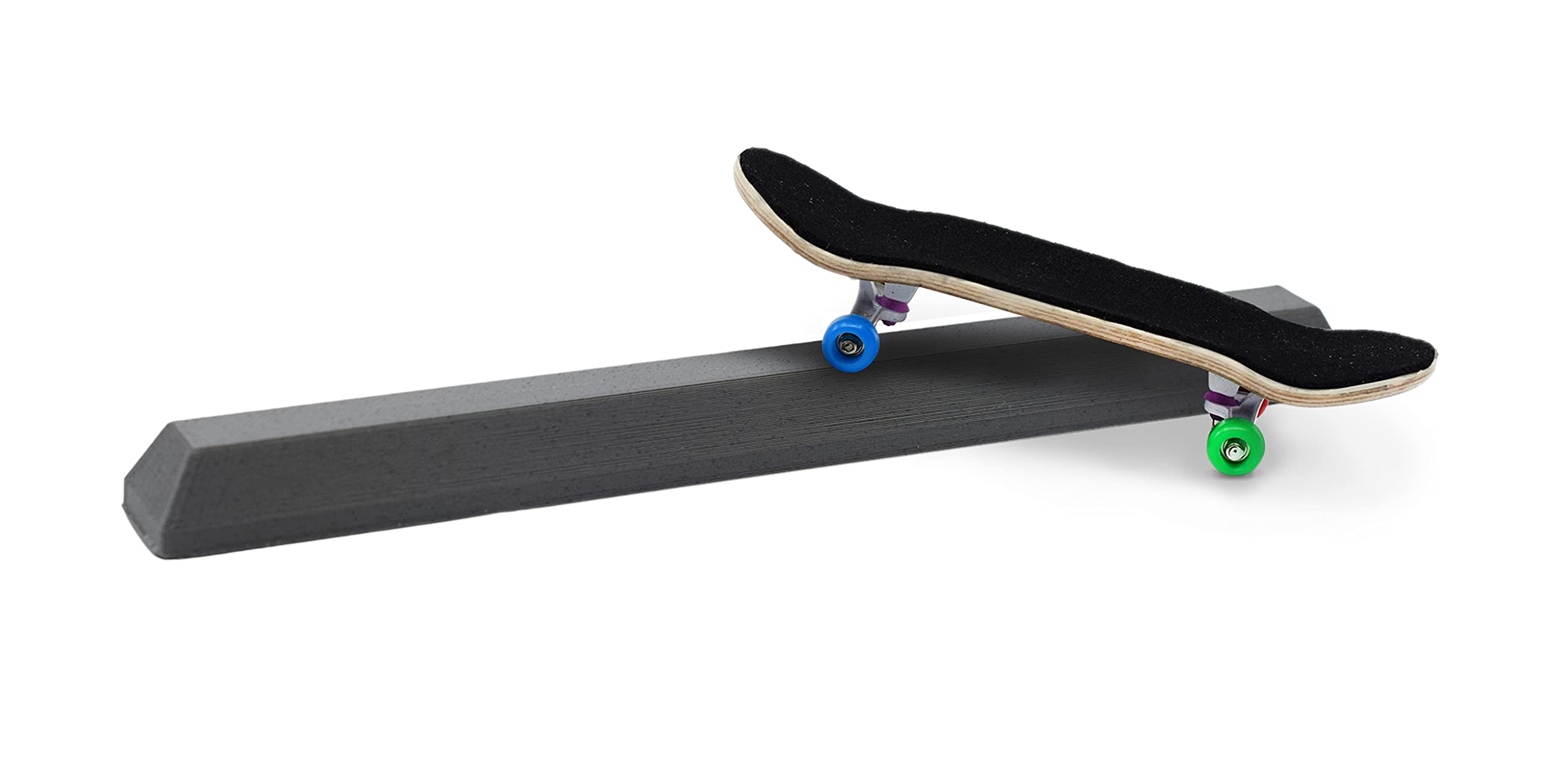 Teak Tuning Fingerboard Straight Poly Ramp - 7" Straight Parking Curb in Concrete Grey Colorway