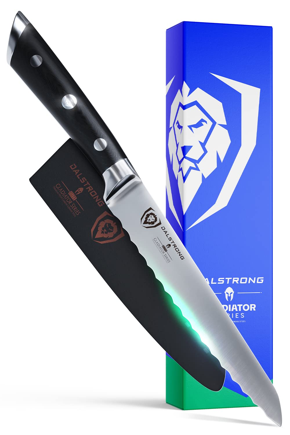 Dalstrong Serrated Utility Knife - 5.5 inch - Gladiator Series Elite - Forged High Carbon German Steel - Kitchen Knife Gift - Serrated Knife Blade - Sheath Included - NSF Certified