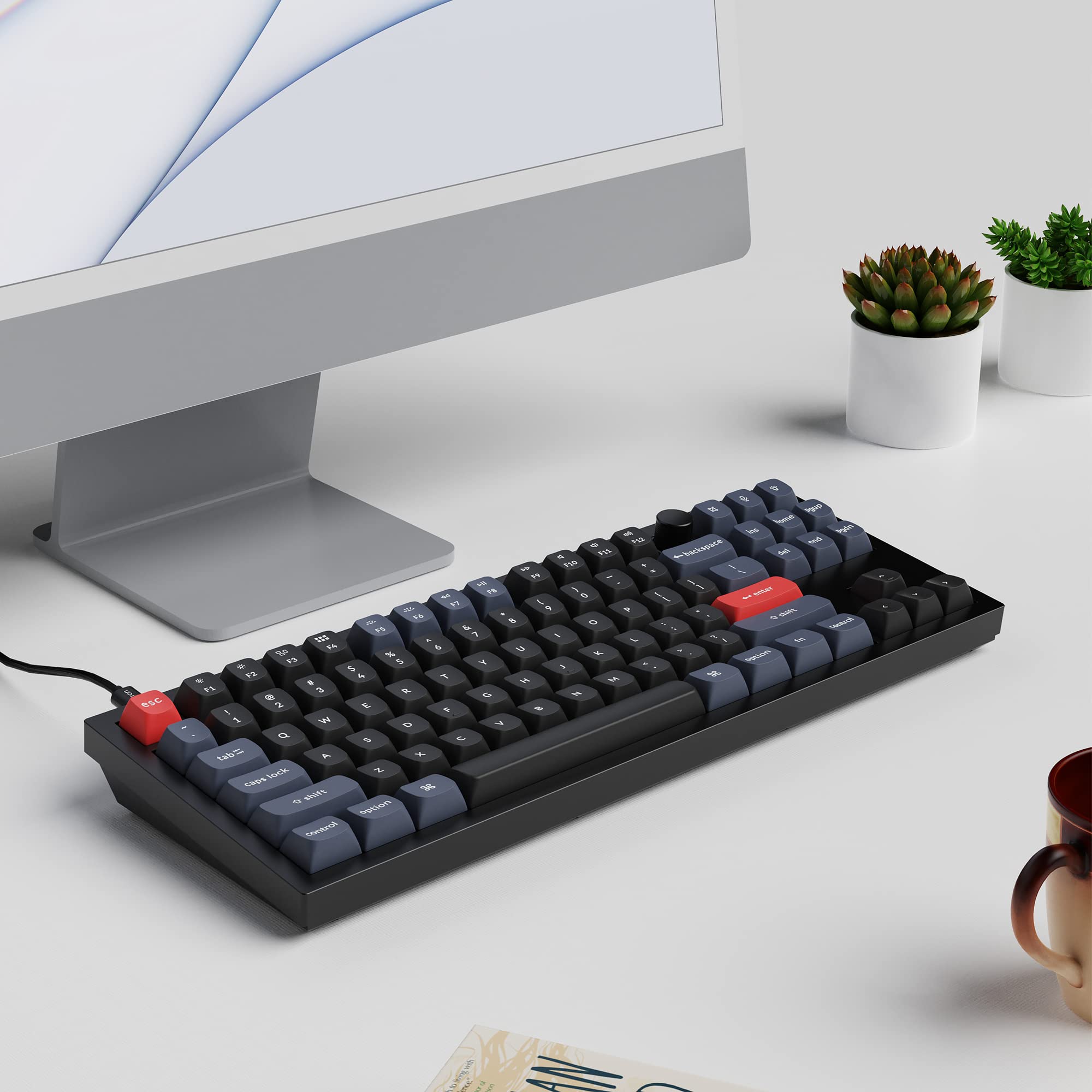 Keychron Q3 Wired Custom Mechanical Keyboard Knob Version, TKL QMK/VIA Programmable Macro with Hot-swappable Gateron G Pro Brown Switch Double Gasket Compatible with Mac Windows Linux (Black)