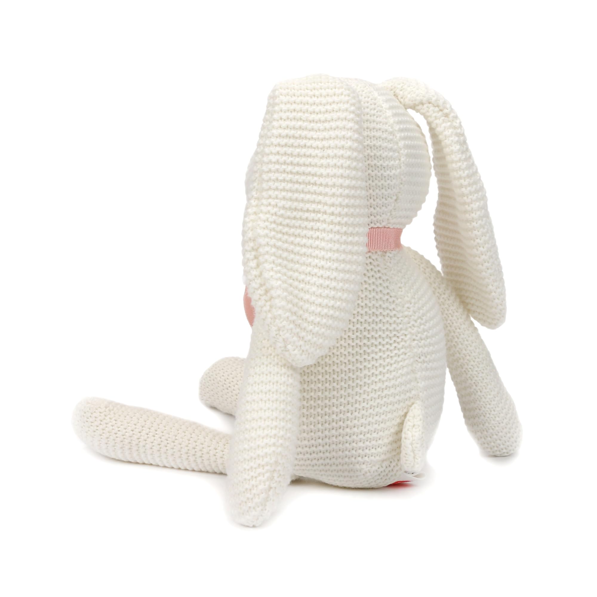 FLUFFYFUN Organic Baby Toys White Bunny Rabbit Stuffed Animal 7.1"
