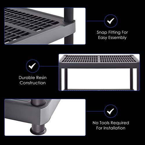 Juggernaut Storage 5-Level Heavy Duty Plastic Shelving System, Black/Gray (RSHD3624-5BG)